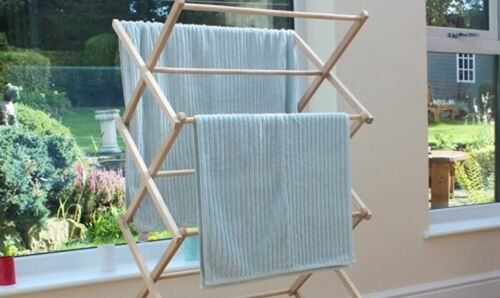 Bamboo Wood Clothes Airer Dryer Folding Free Stand Design Concertina