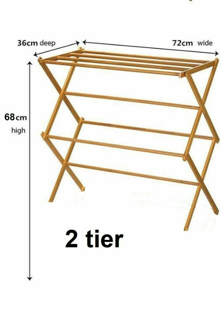 Bamboo Wood Clothes Airer Dryer Folding Free Stand Design Concertina